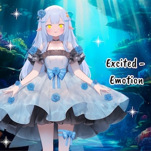 Vtuber | Nixie, the Ocean Girl | With Pet | 5 Emotions | 6 Toggles ...