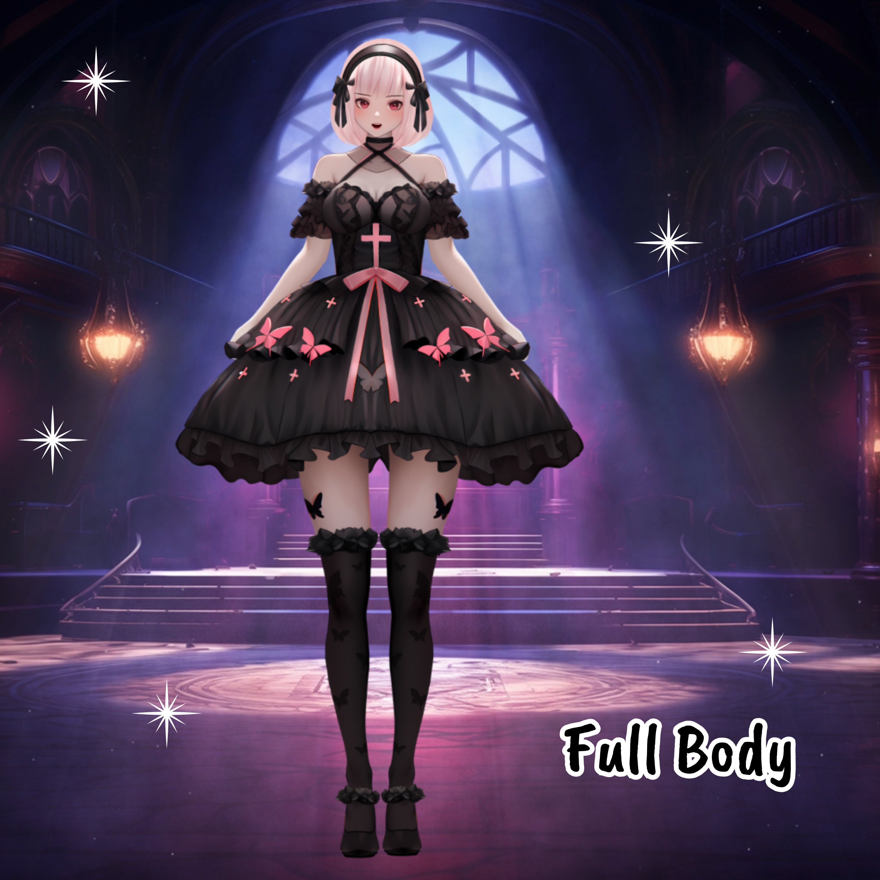 Vtuber | Gina, the Gothic Girl | 5 Emotions + 2 Toggles | Live2d Model ...