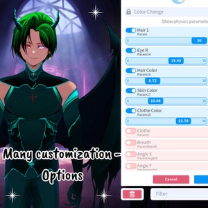 Vtuber | Zane, the Incubus | 20 Emotions / Toggles | Live2d Model for ...