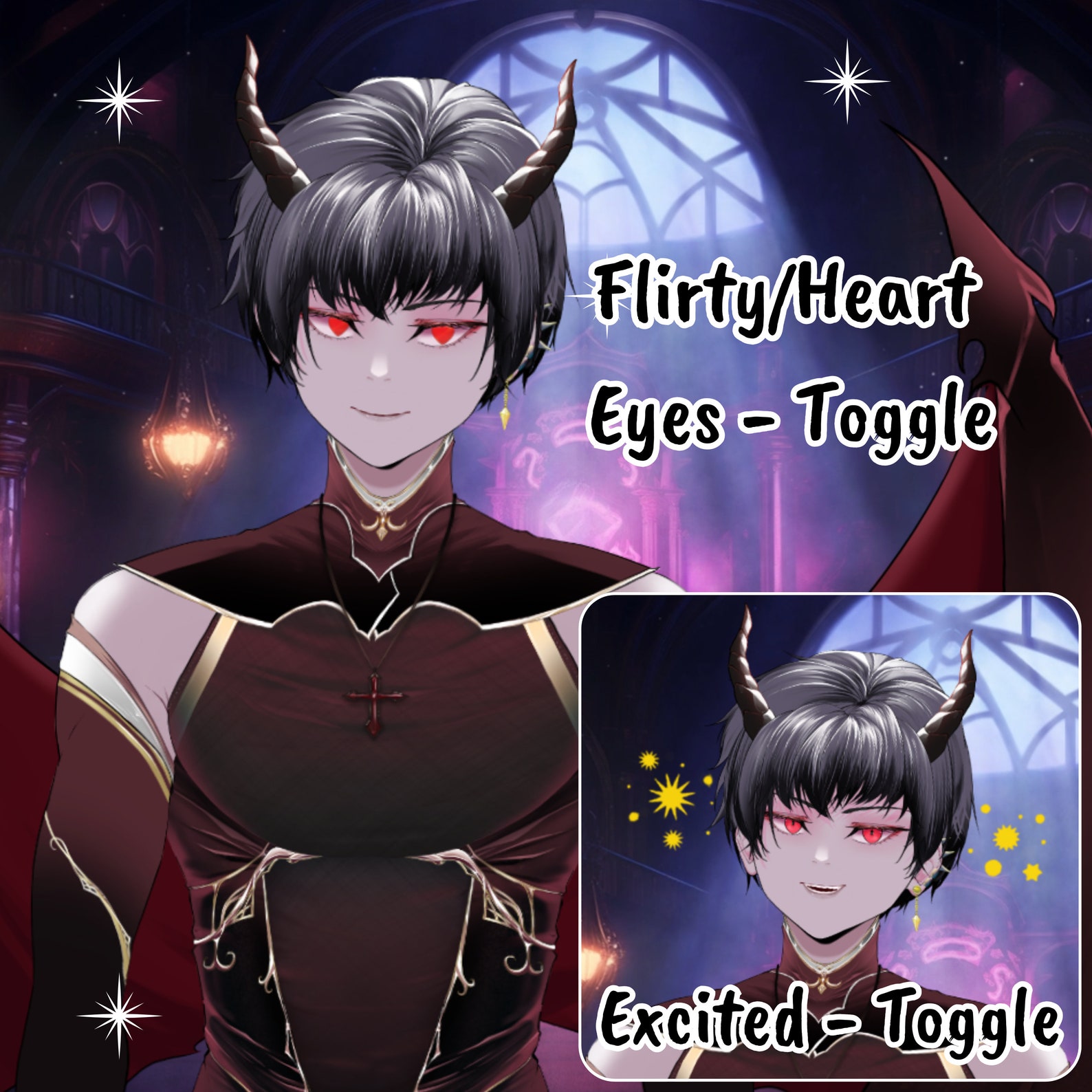 Vtuber | Zane, the Incubus | 20 Emotions / Toggles | Live2d Model for ...