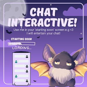 VTUBER ASSET | Cute Bat Mascot | TTS Pet | Animated Live2d Item for ...