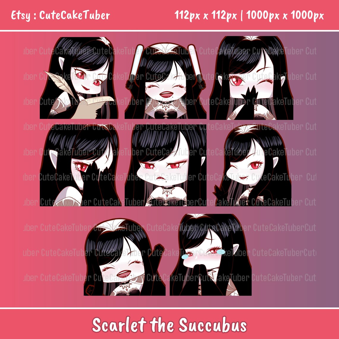 ANIMATED EMOTES BUNDLE | Scarlet, the Succubus | 8 Animated Emotes ...