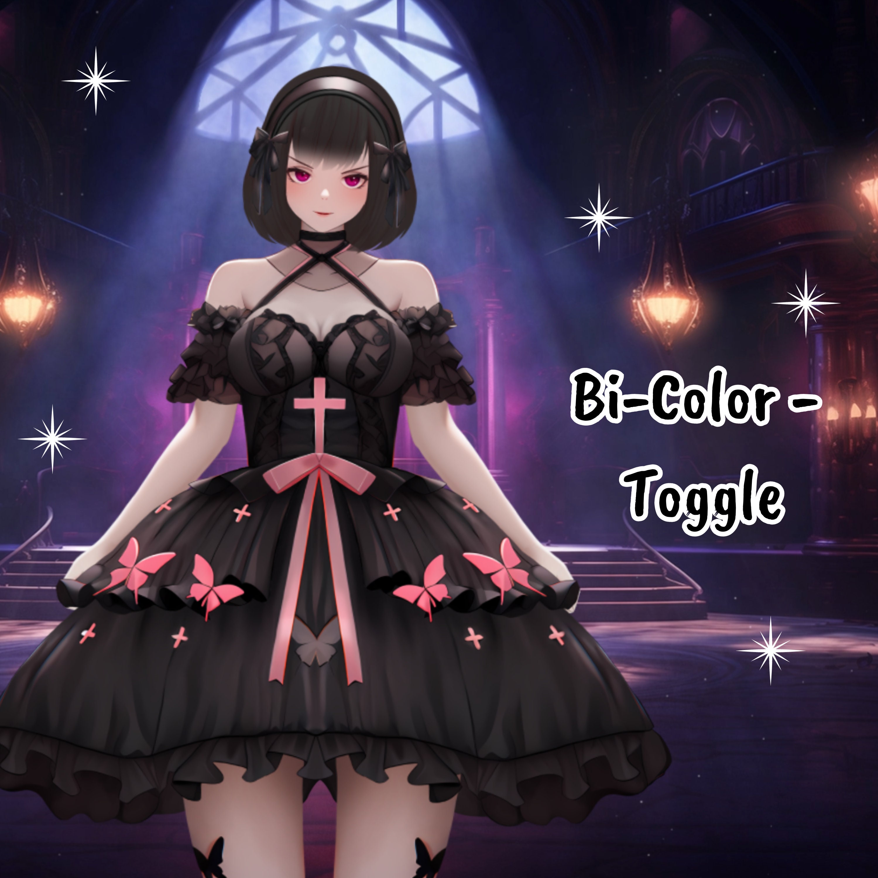 Vtuber | Gina, the Gothic Girl | 5 Emotions + 2 Toggles | Live2d Model ...