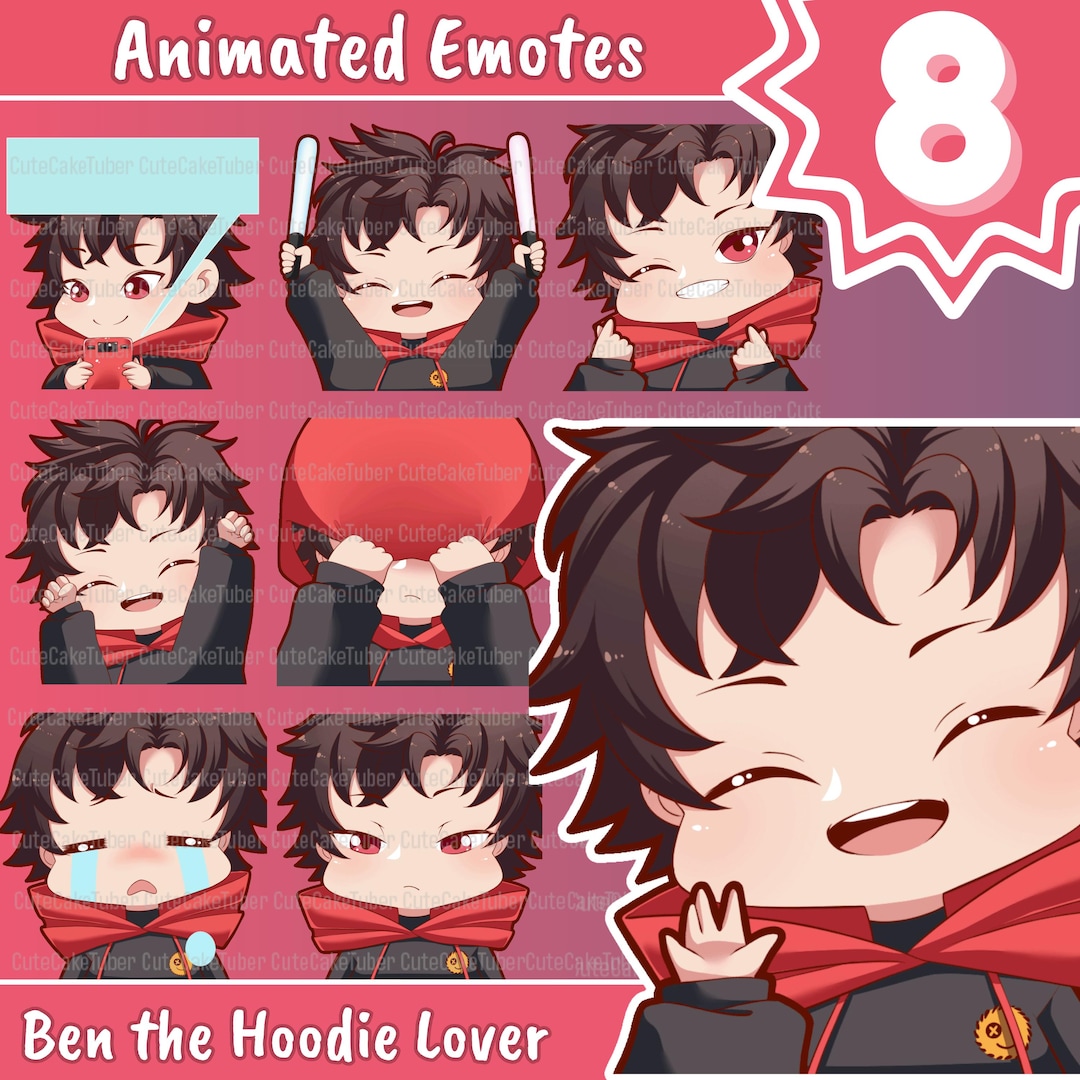 ANIMATED EMOTES BUNDLE | Ben, the Hoodie Lover | 8 Animated Emotes ...