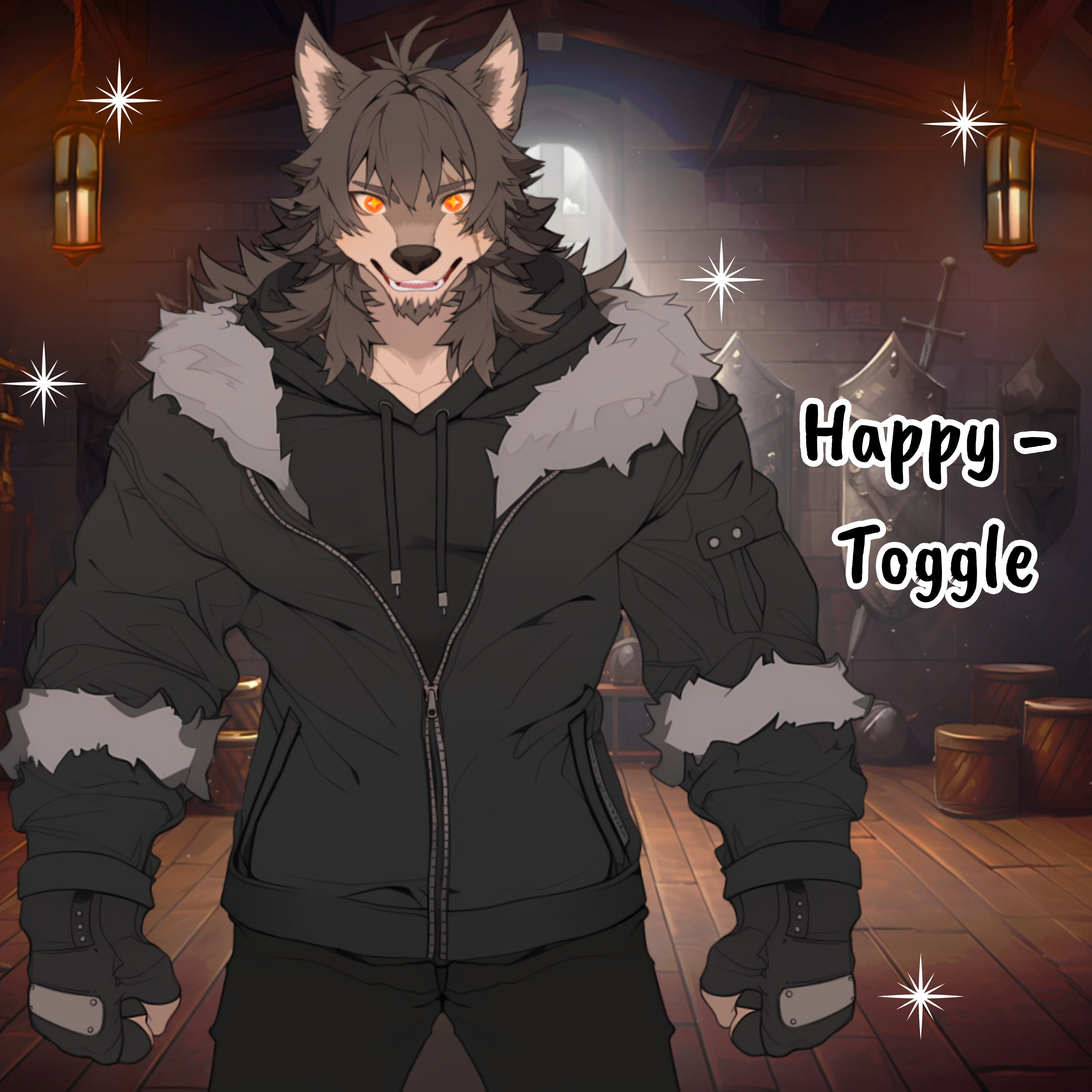Vtuber Ferox, the Furry Wolf 9 Emotions / Toggles Live2d Model for ...