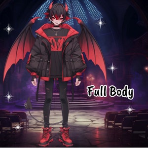 Vtuber | Luke, the Demon Boy | 10 Emotions / Toggles | Live2d Model for Vtube Studio Premade for ...