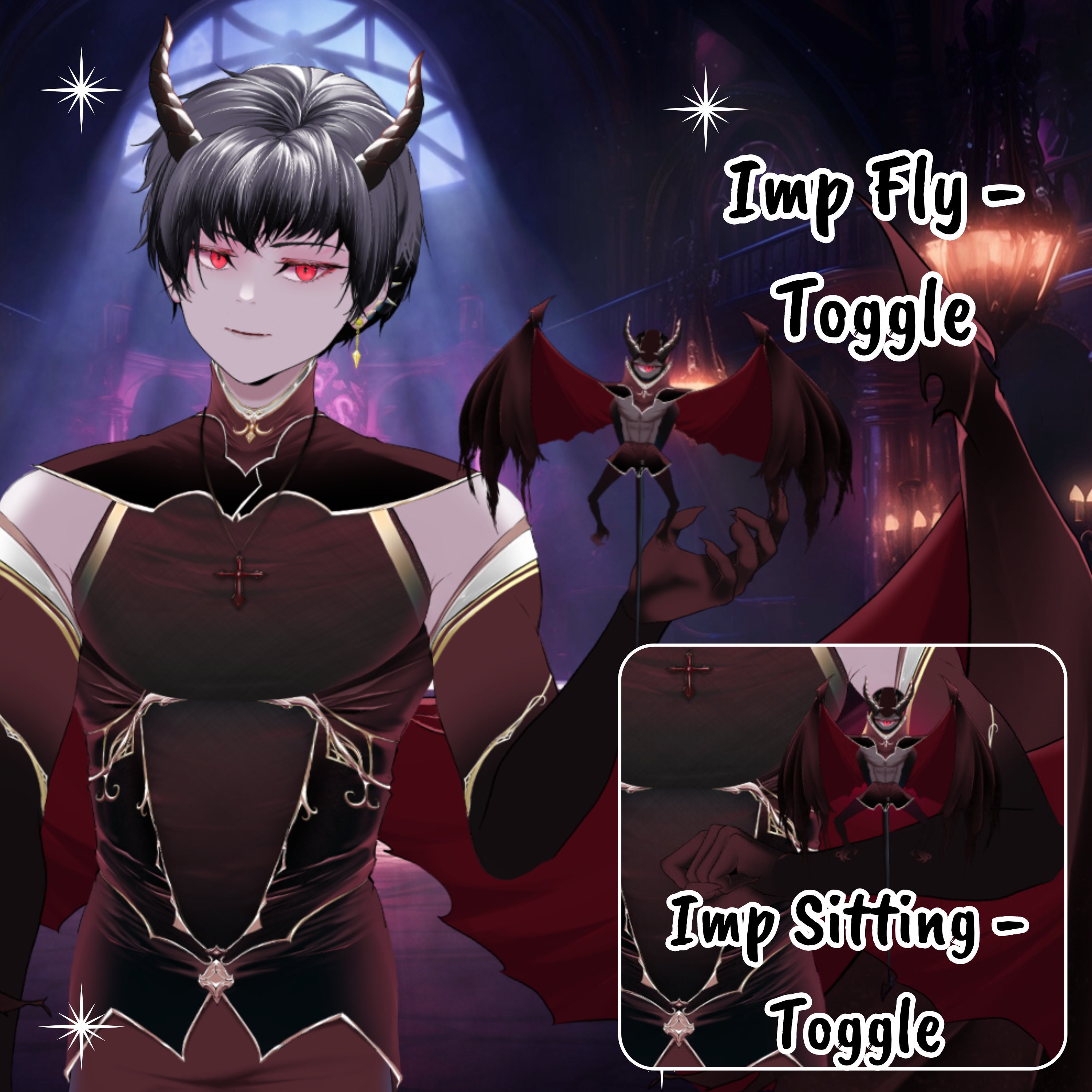 Vtuber | Zane, the Incubus | 20 Emotions / Toggles | Live2d Model for ...