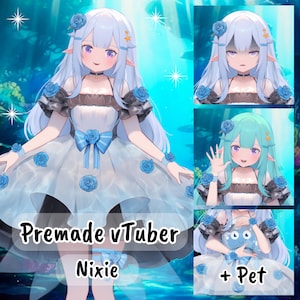Vtuber | Nixie, the Ocean Girl | With Pet | 5 Emotions | 6 Toggles ...
