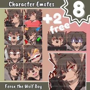EMOTES BUNDLE | Ferox, the Furry Wolf | 10 Emotes | for Twitch, Discord ...