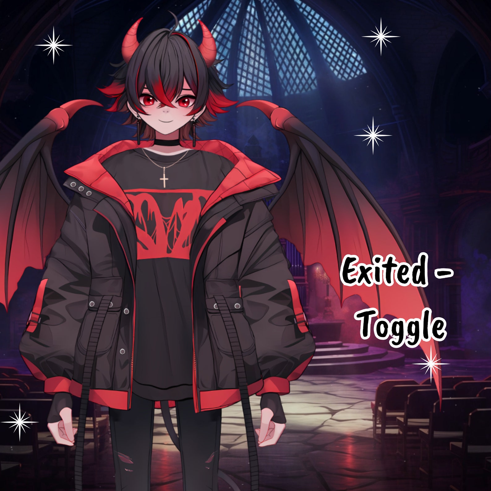 Vtuber | Luke, the Demon Boy | 10 Emotions / Toggles | Live2d Model for ...