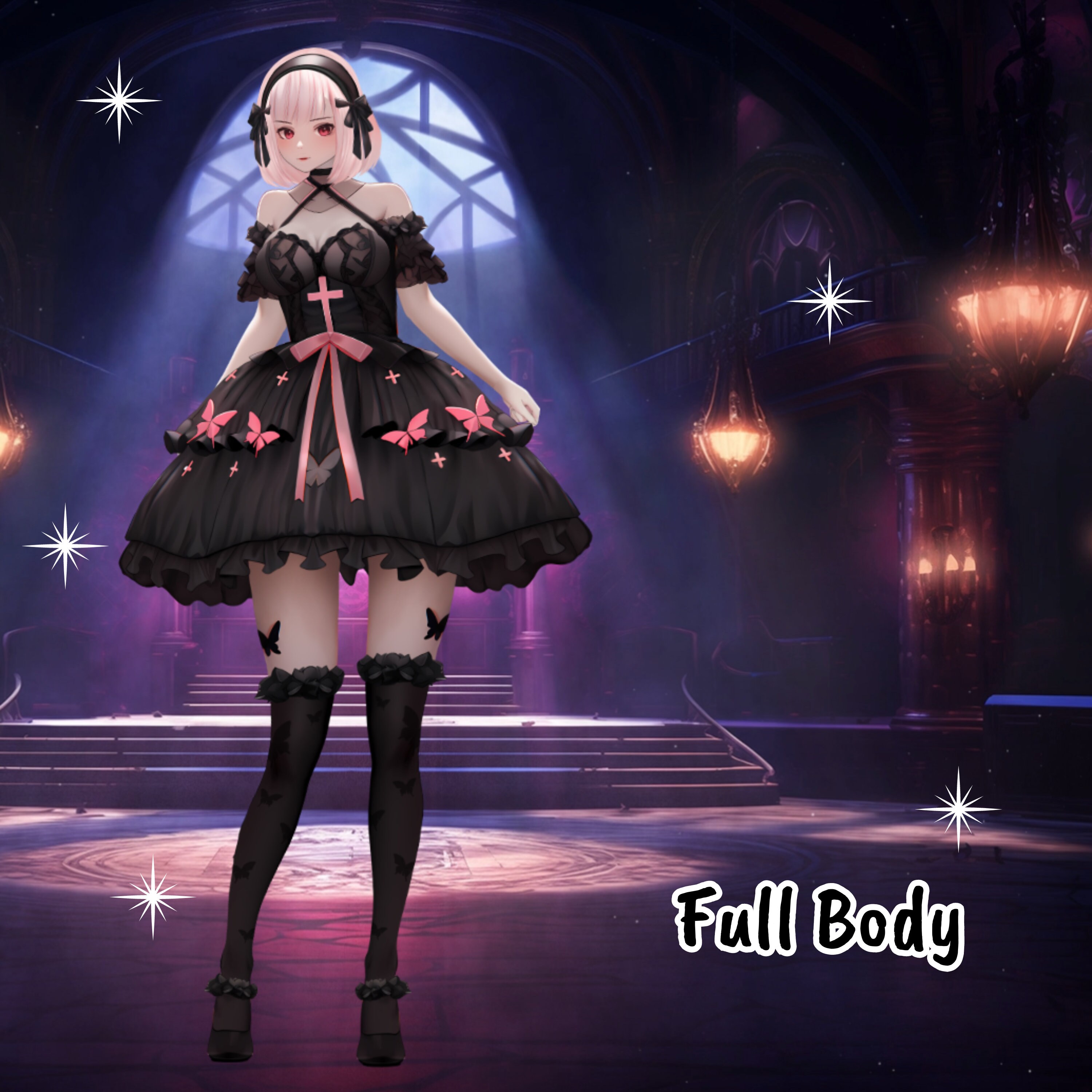 Vtuber | Gina, the Gothic Girl | 5 Emotions + 2 Toggles | Live2d Model for Vtube Studio Premade ...