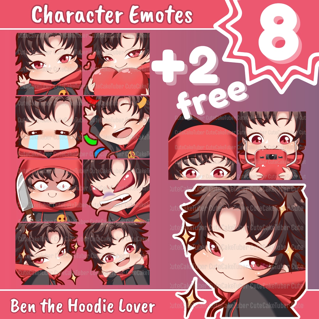 EMOTES BUNDLE | Ben, the Hoodie Lover | 10 Emotes | for Twitch, Discord ...
