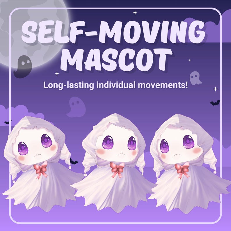 VTUBER ASSET | Spooky Ghost Mascot | TTS Pet | Animated Live2d Item for ...