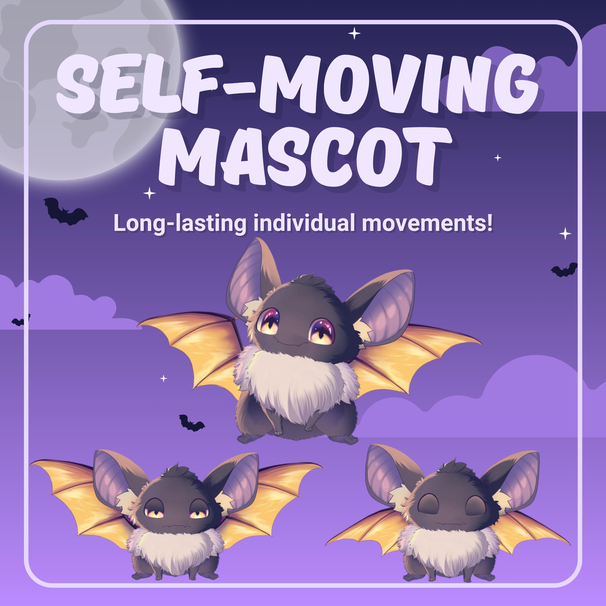 VTUBER ASSET | Cute Bat Mascot | TTS Pet | Animated Live2d Item for ...