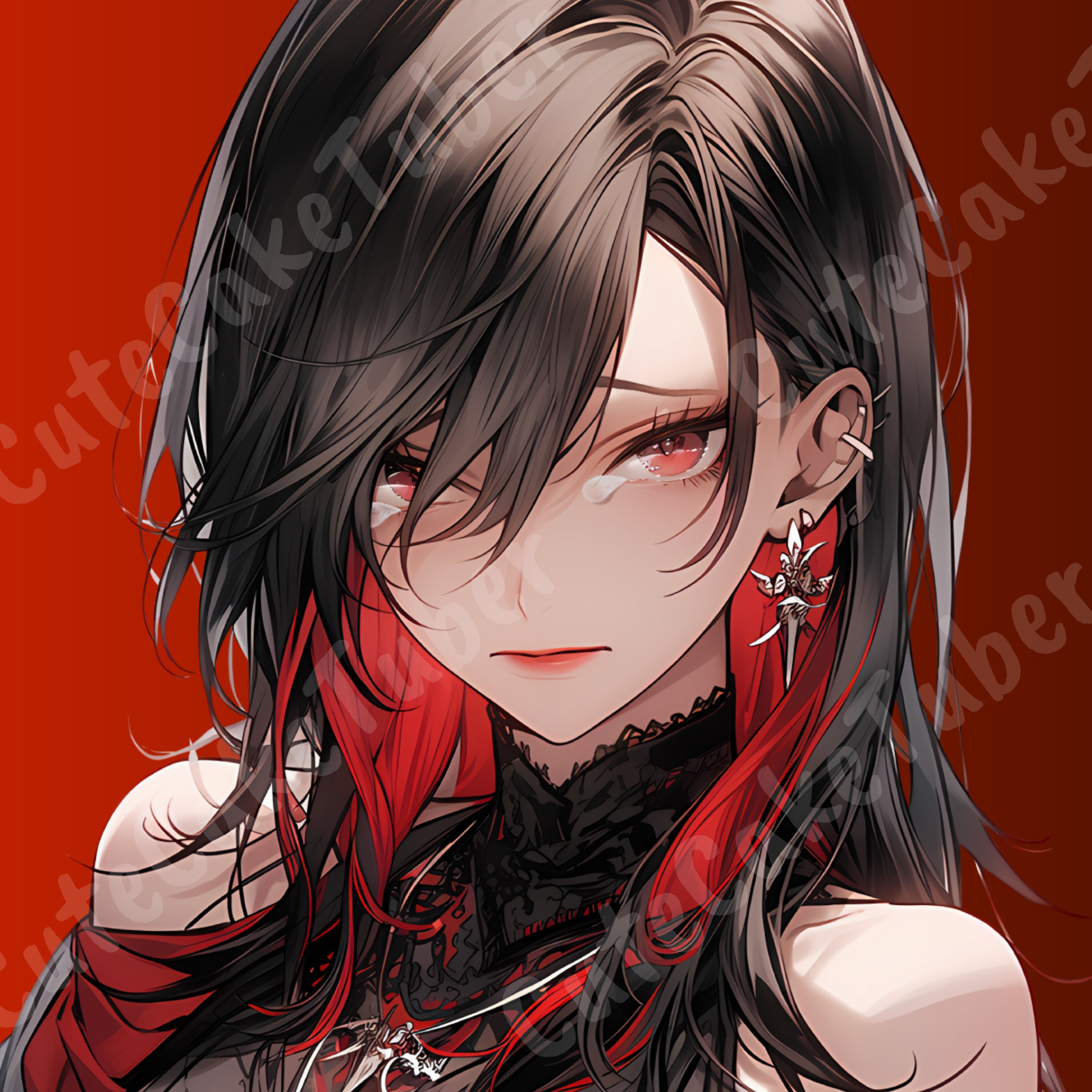 PNGTUBER | Jody, the Gothic Girl | 5 Emotions | Vtuber Premade Assets ...