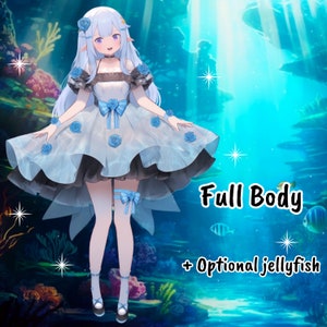 Vtuber | Nixie, the Ocean Girl | With Pet | 5 Emotions | 6 Toggles ...