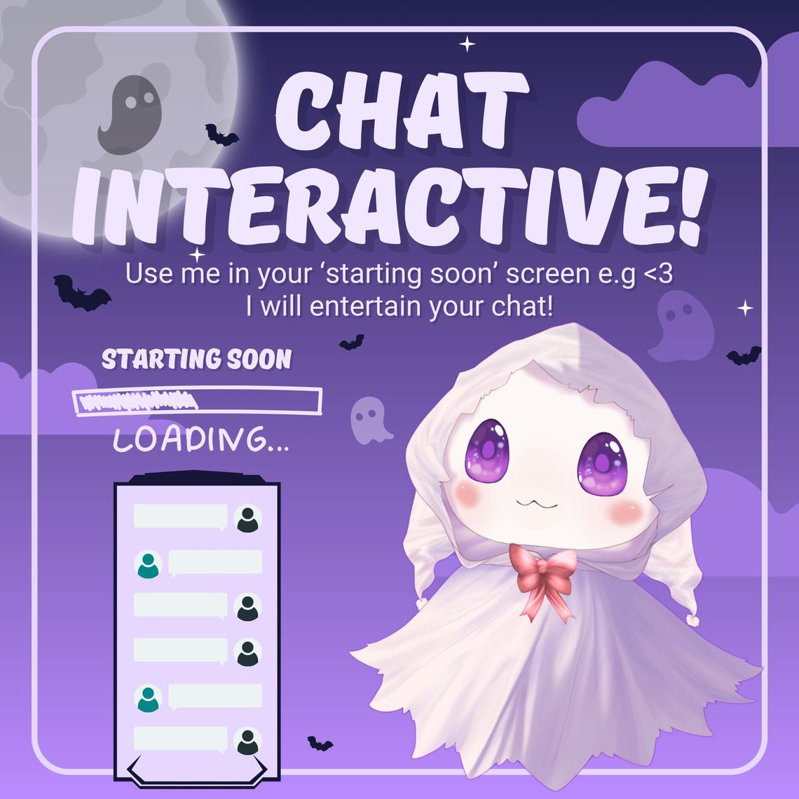 VTUBER ASSET | Spooky Ghost Mascot | TTS Pet | Animated Live2d Item for ...
