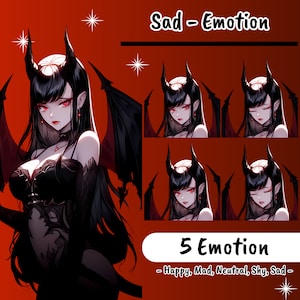 PNGTUBER | Scarlet, the Succubus | 5 Emotions | Vtuber Premade Assets ...
