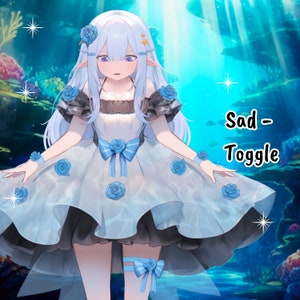 Vtuber | Nixie, the Ocean Girl | With Pet | 5 Emotions | 6 Toggles ...