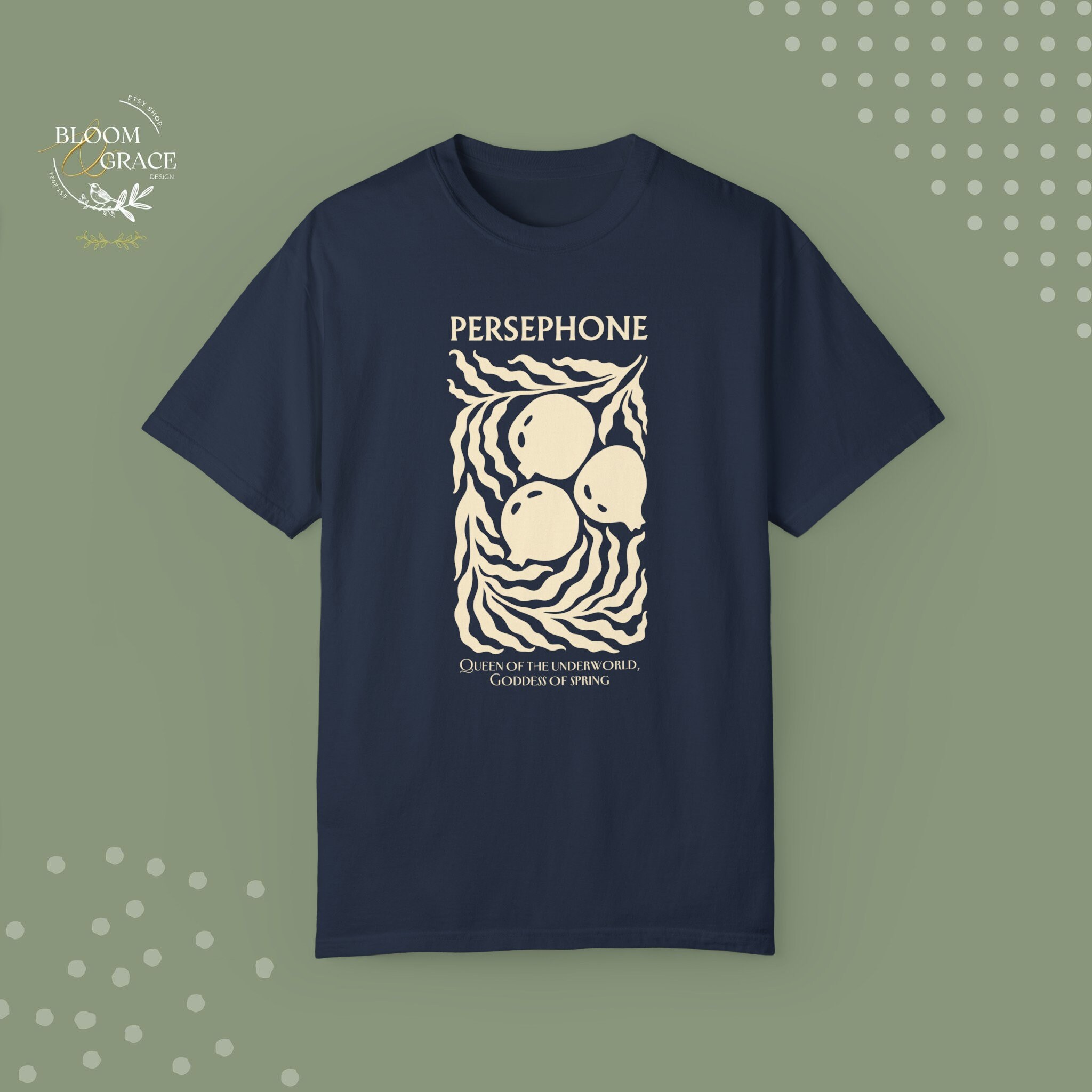 Retro Persephone Shirt Women Pomegranade Tshirt Comfort Colors Greek ...