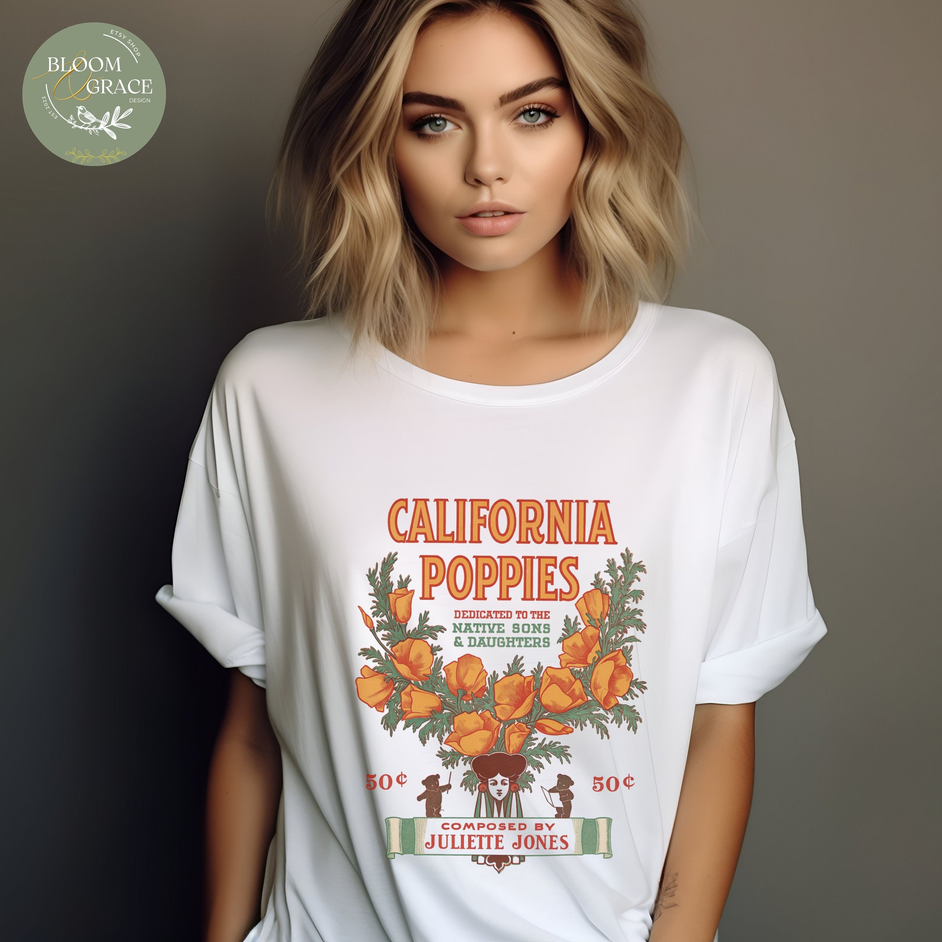 Retro Floral Tshirt for Women Flower Shirt Comfort Colors Vintage ...