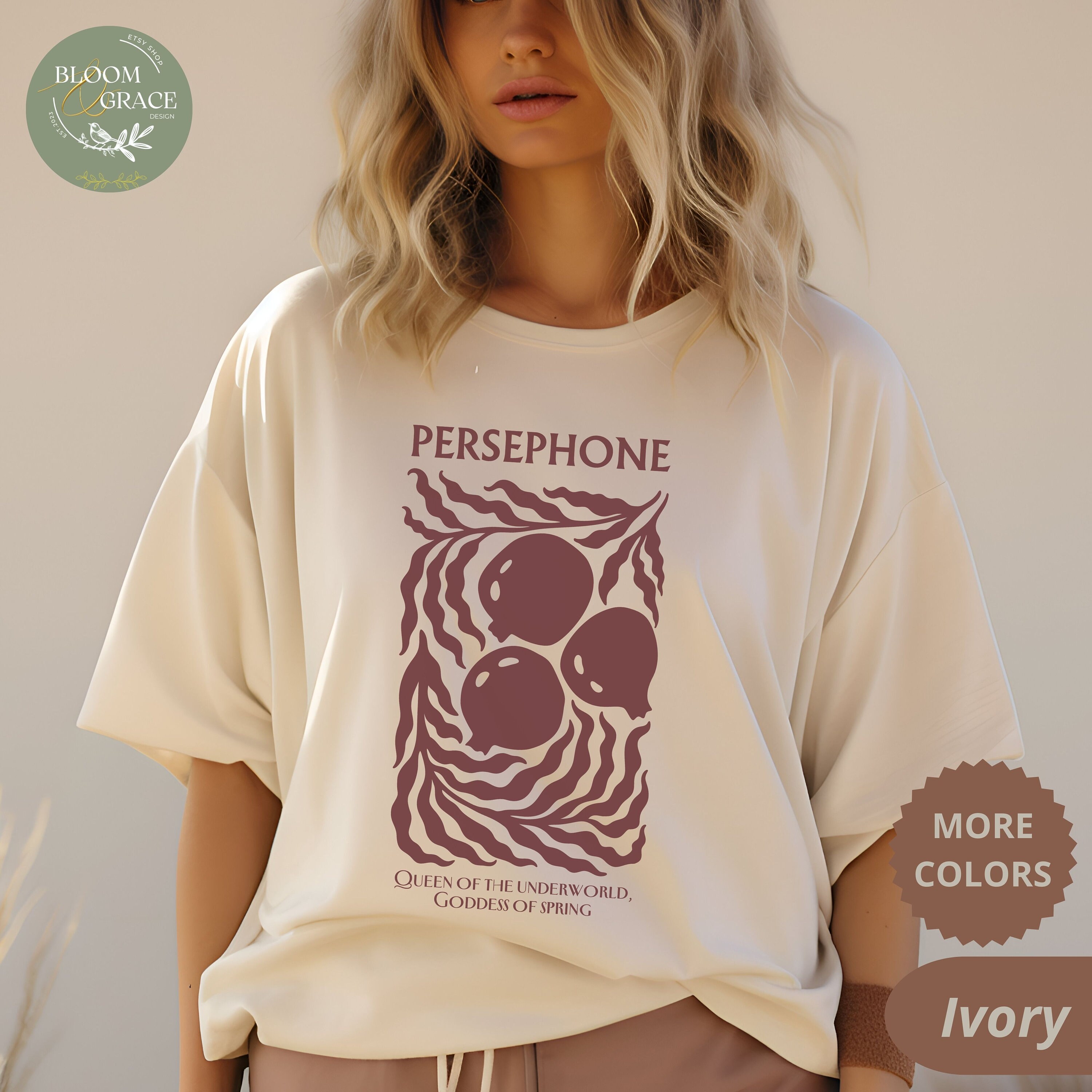 Retro Persephone Shirt Women Pomegranade Tshirt Comfort Colors Greek ...
