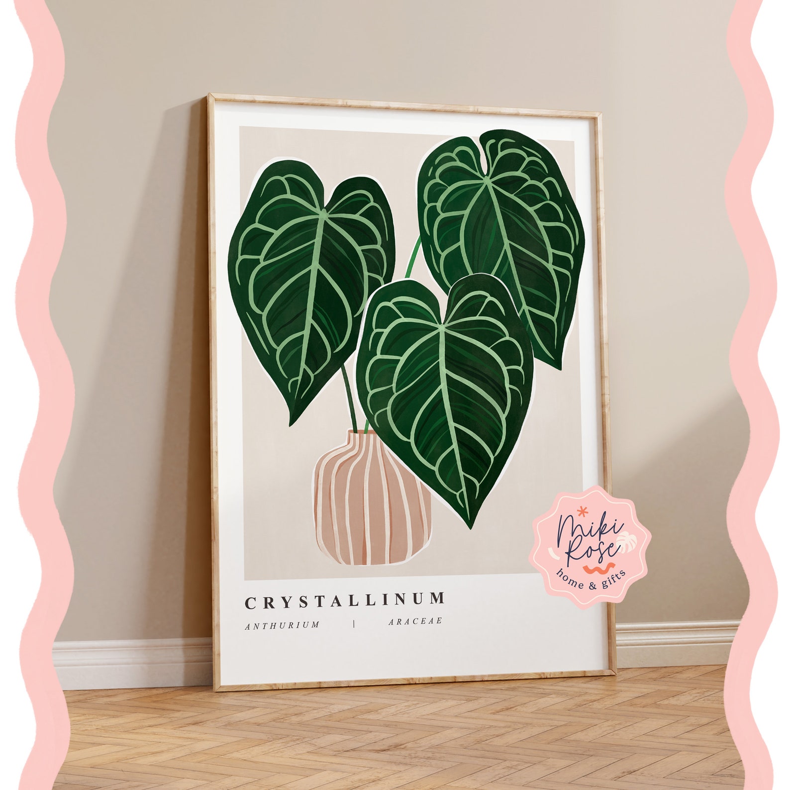 Anthurium Crystallinum, Houseplant Painting, Bold Abstract Modern Art ...