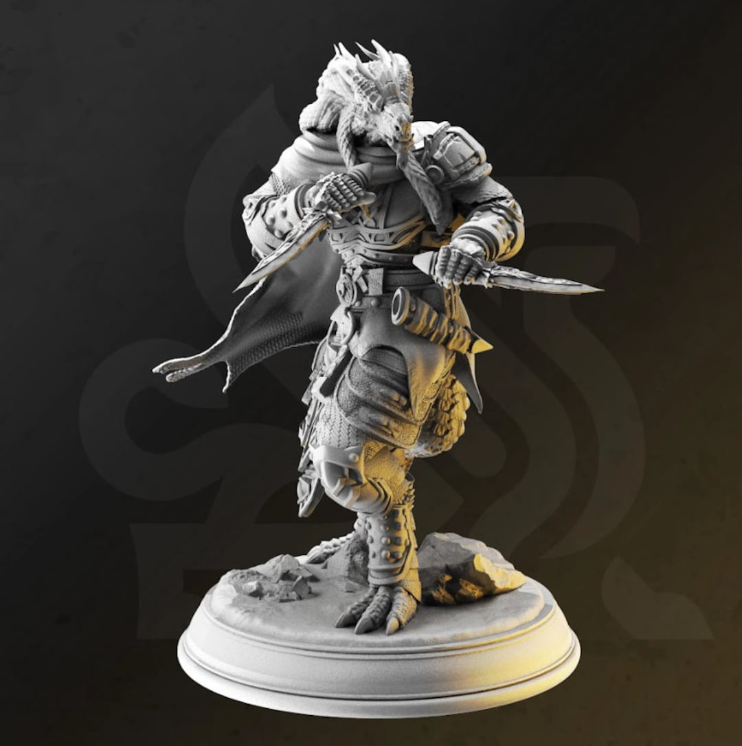 DND Mini / Dragonborn / Rogue / Daggers / Male / Fantasy / Tabletop ...