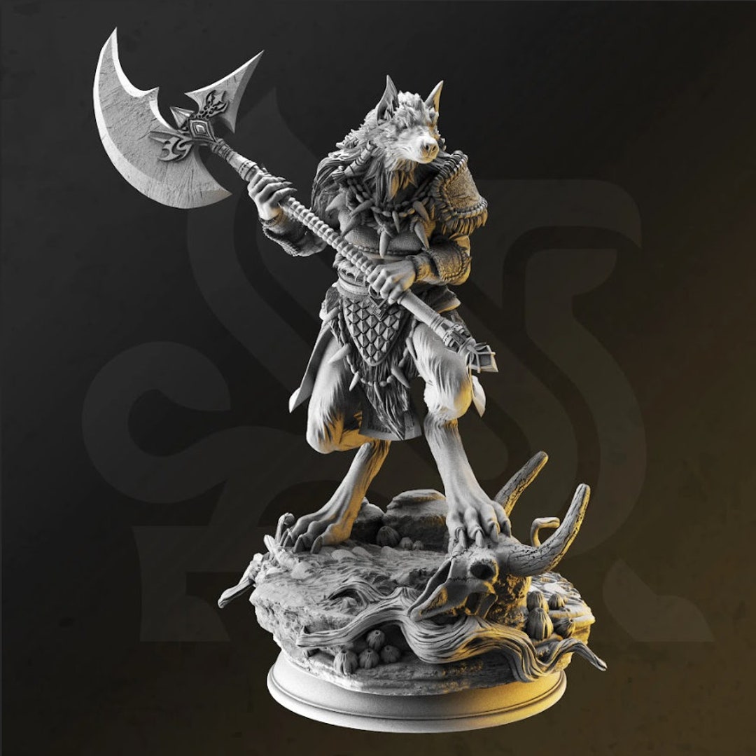 DND Mini / Beastman / Warrior / Two Handed Axe / Fantasy / Tabletop ...