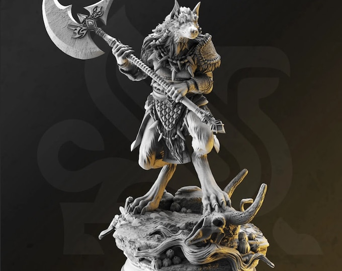 DND Mini / Beastman / Warrior / Two Handed Axe / Fantasy / Tabletop ...