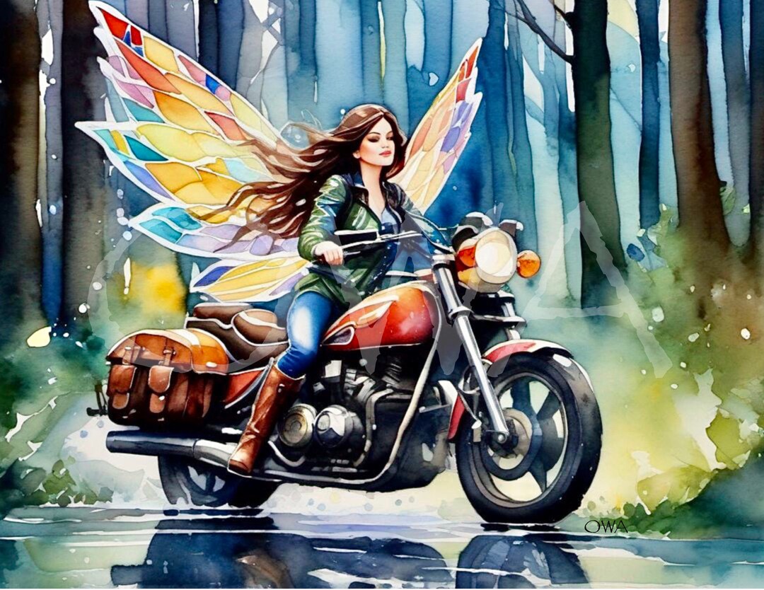 Fairies Wear Boots & Ride Motorcycles Digital Download Wall Art - Etsy