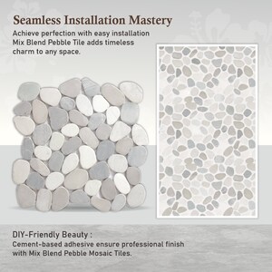 Mix Blend Slice Pebble Mosaic, Backsplash Tiles for Kitchen, Shower ...