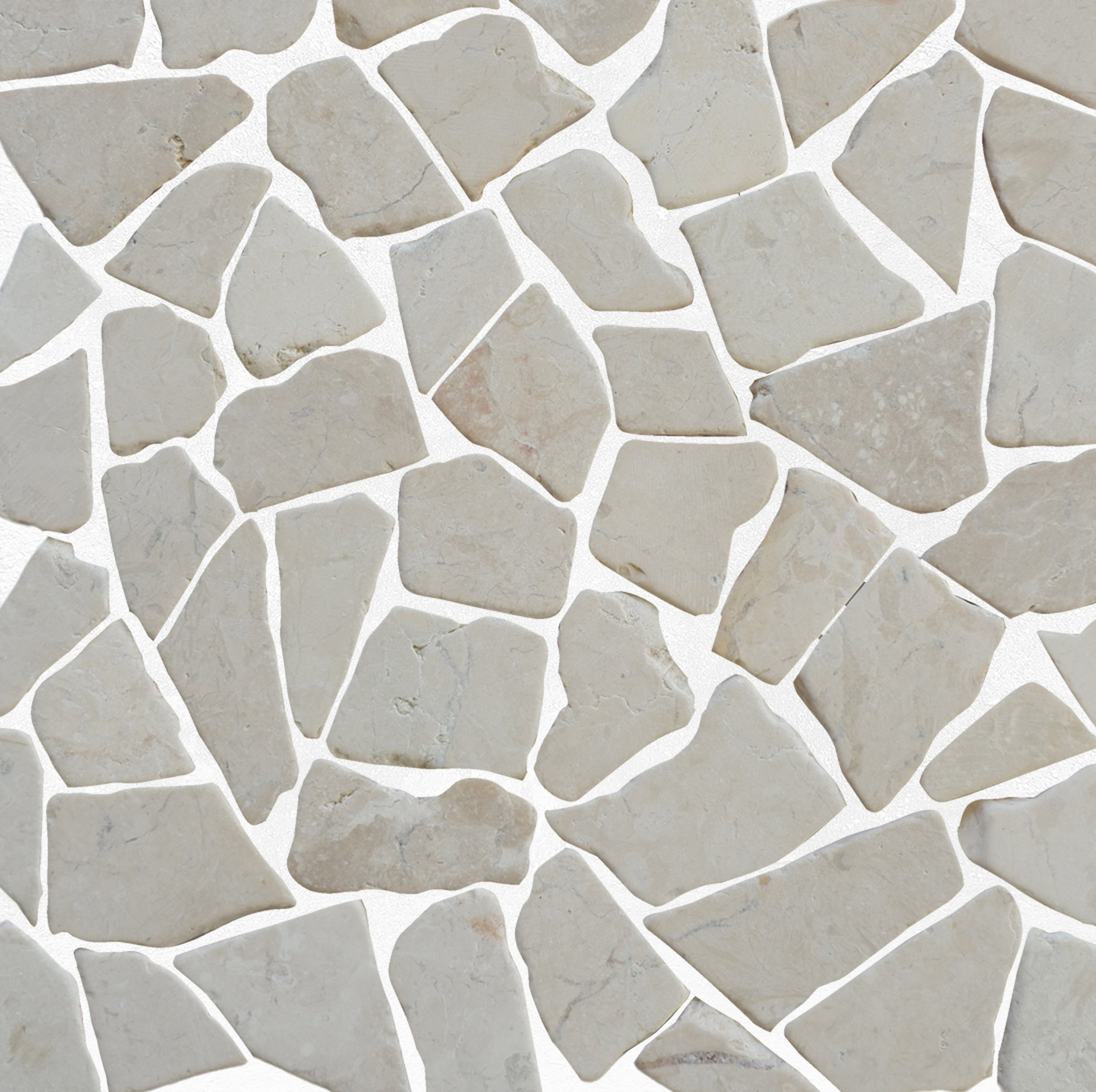 White Random Stone Marble Mosaic Wall and Floor Tile 11.4"x11.4" ( 5 ...