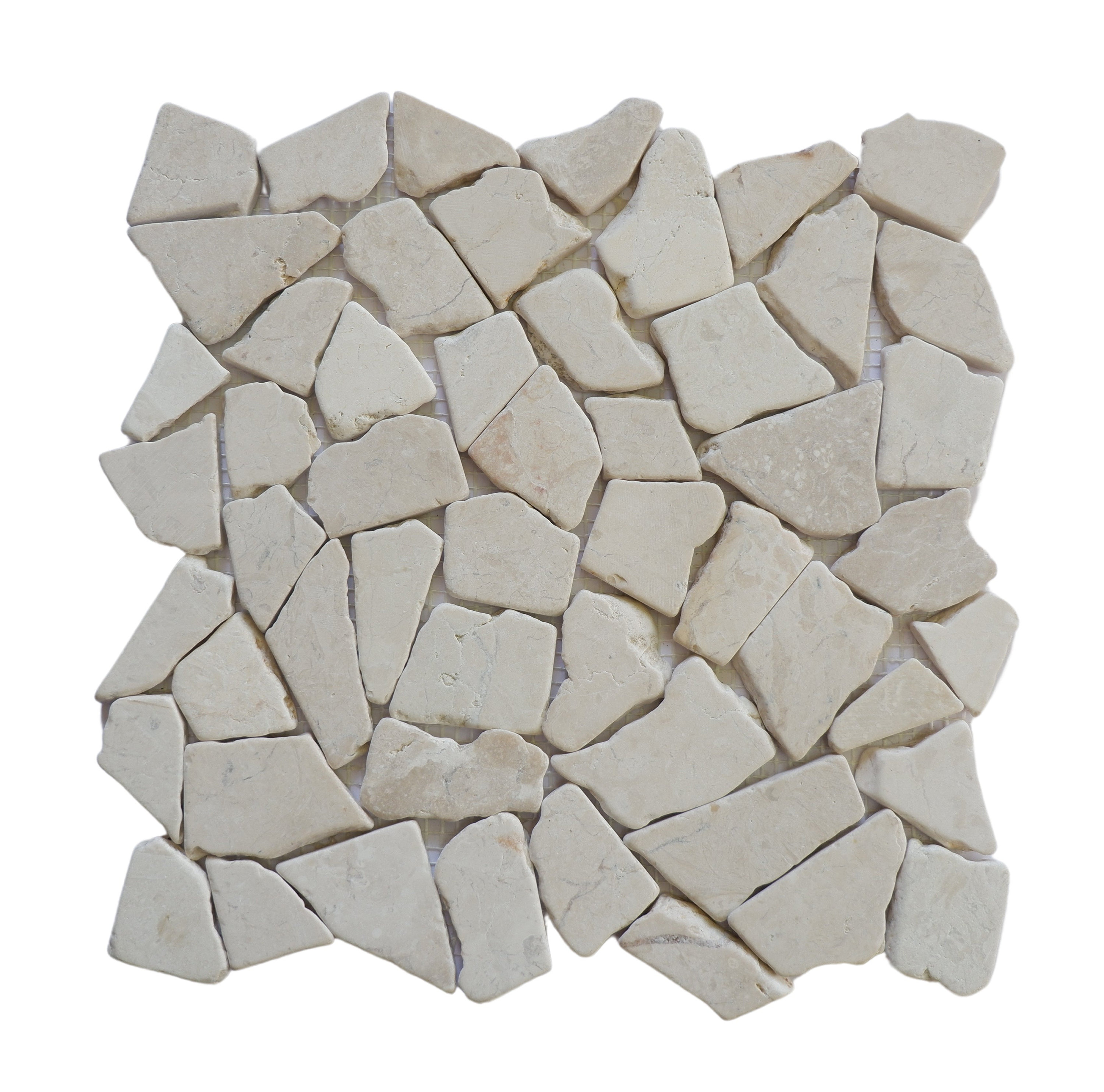 White Random Stone Marble Mosaic Wall and Floor Tile 11.4"x11.4" ( 5 ...