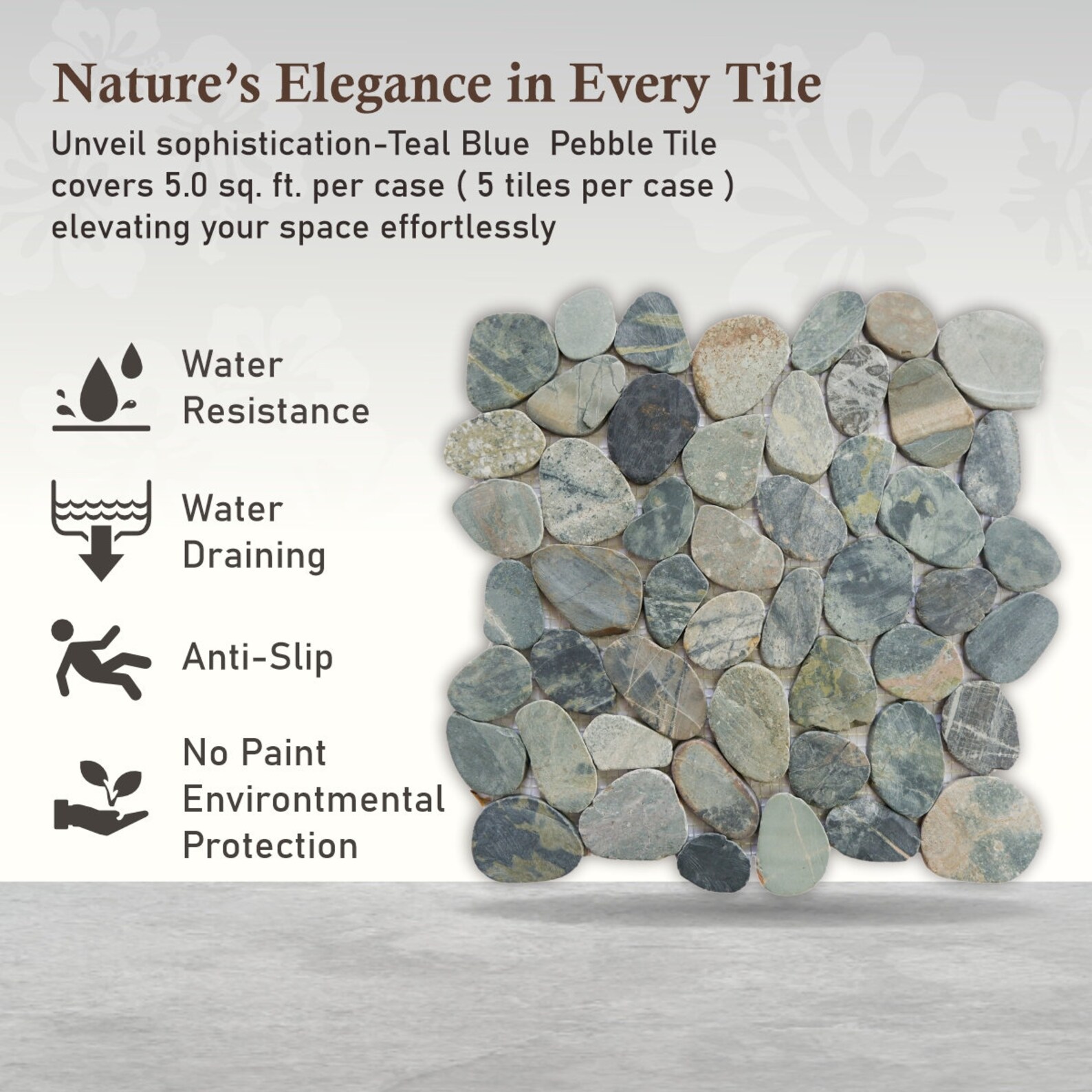 Blue Pebbles Mosaic Tiles, Blue Stone Mosaic Pebbles, Decorative Stones ...