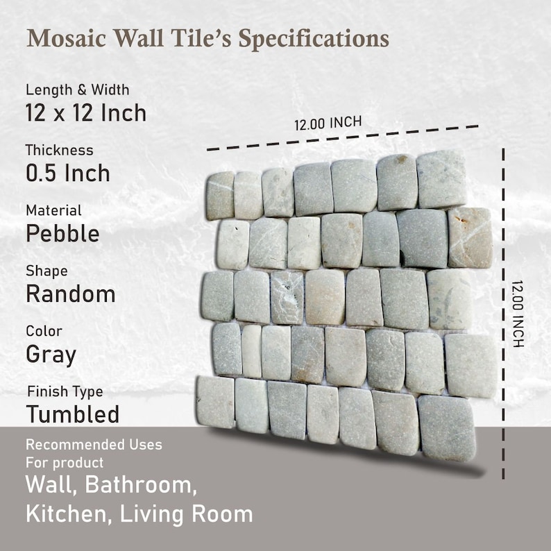 Canine Grey Natural Stone Pebble Tiles Decorative Stone Backsplash ...