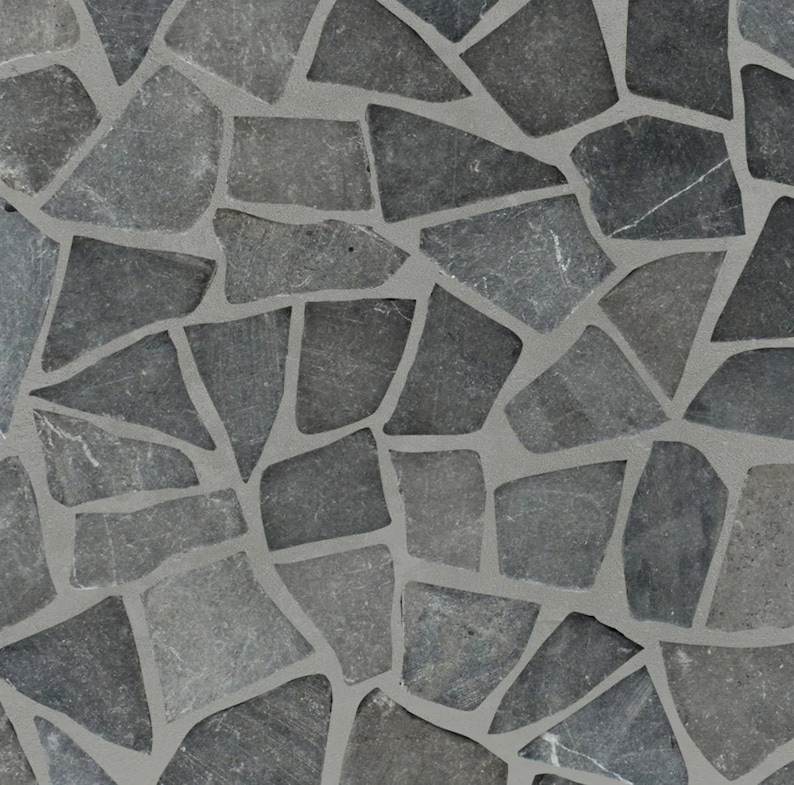 Grey Random Stone Marble Mosaic Wall and Floor Tile 11.4"x11.4" ( 5 ...