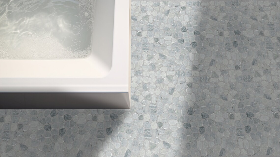 Ice Glacier Pebble Mosaic Tile: Natural Stone Backsplash (5 Sqft) - Etsy