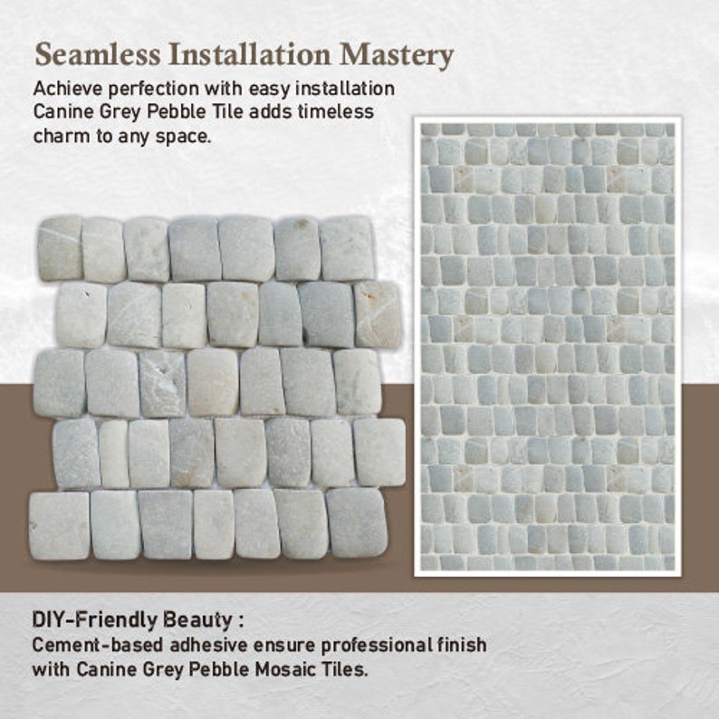 Canine Grey Natural Stone Pebble Tiles Decorative Stone Backsplash ...