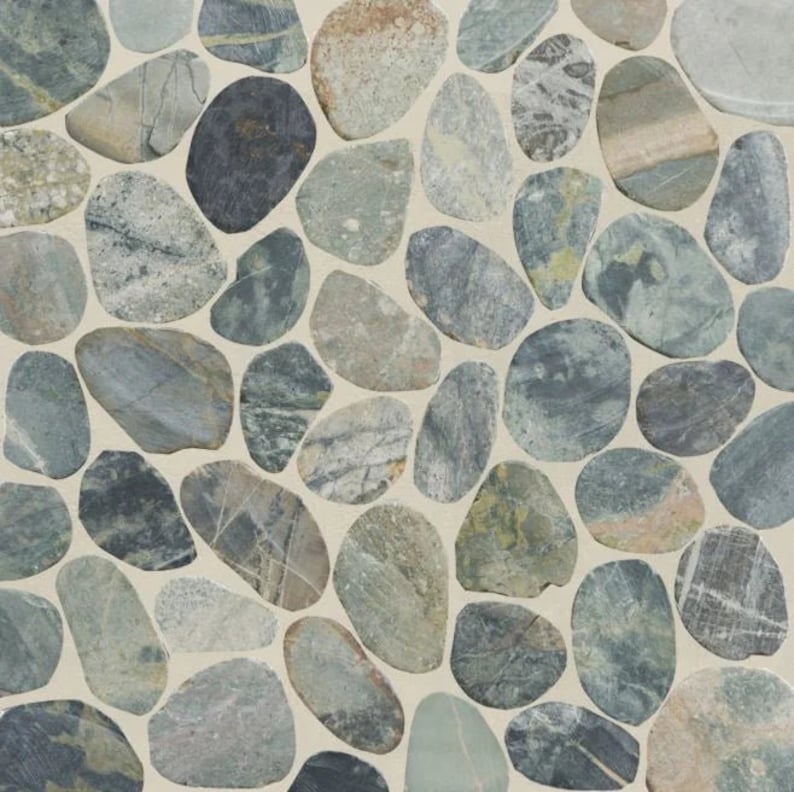 Blue Pebbles Mosaic Tiles, Blue Stone Mosaic Pebbles, Decorative Stones ...