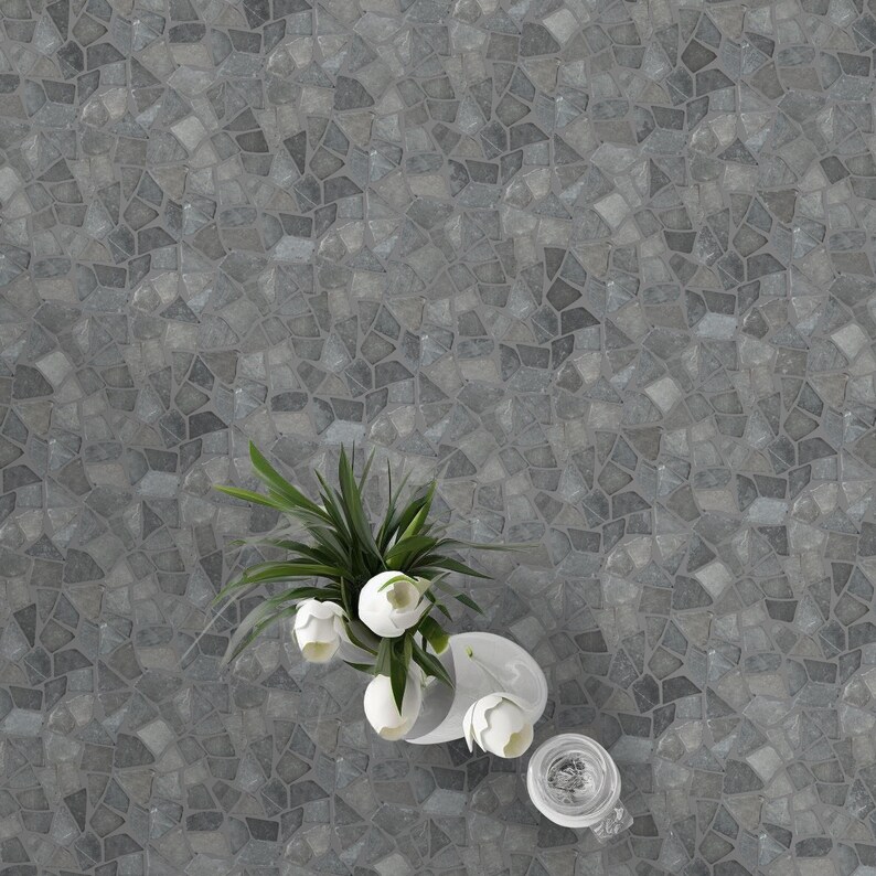 Stone Mosaic Tiles, Grey Random Peel and Stick Tile, Decorative ...