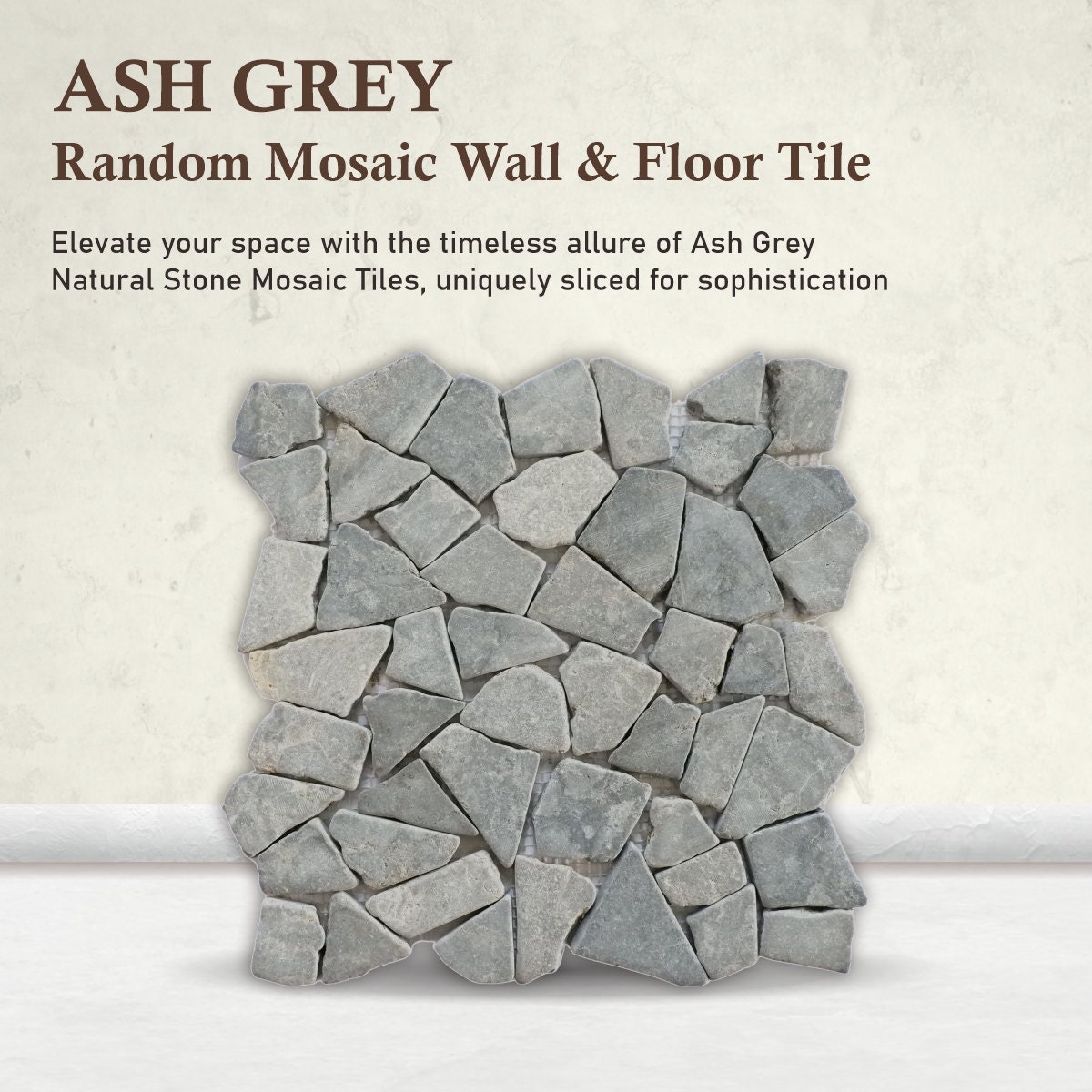 Grey Stone Mosaic Tiles, Ash Grey Random Mosaic Wall and Floor Tile ...