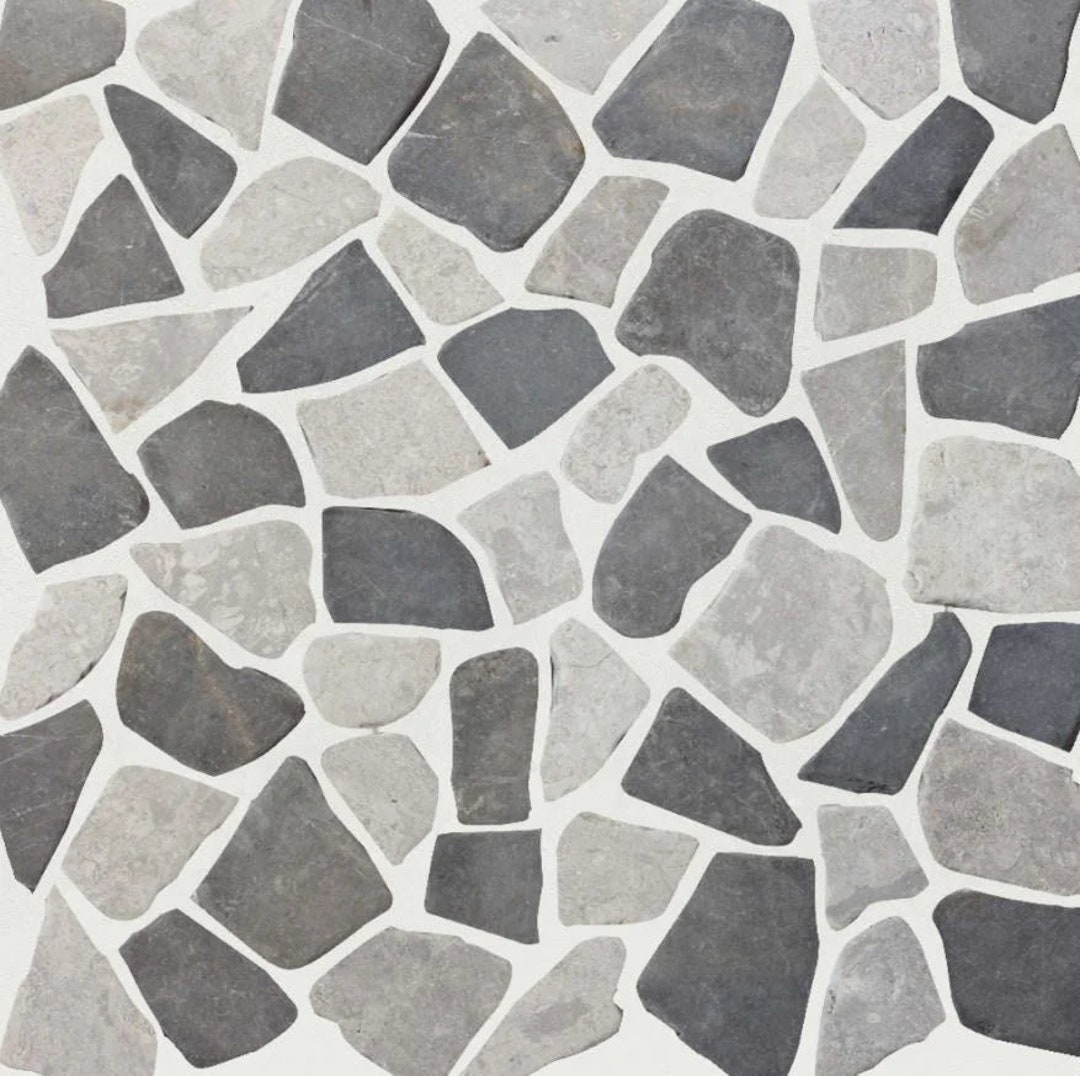 Stone Grey Random Stone Marble Mosaic Wall and Floor Tile 11.4"x11.4 ...