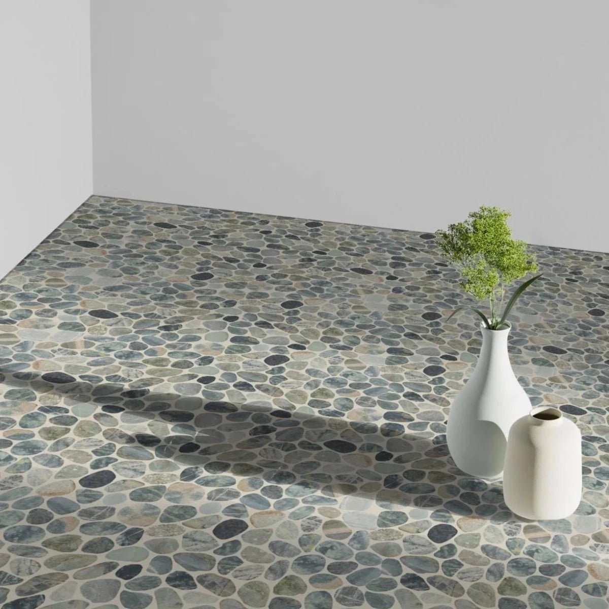 Blue Pebbles Mosaic Tiles, Blue Stone Mosaic Pebbles, Decorative Stones ...