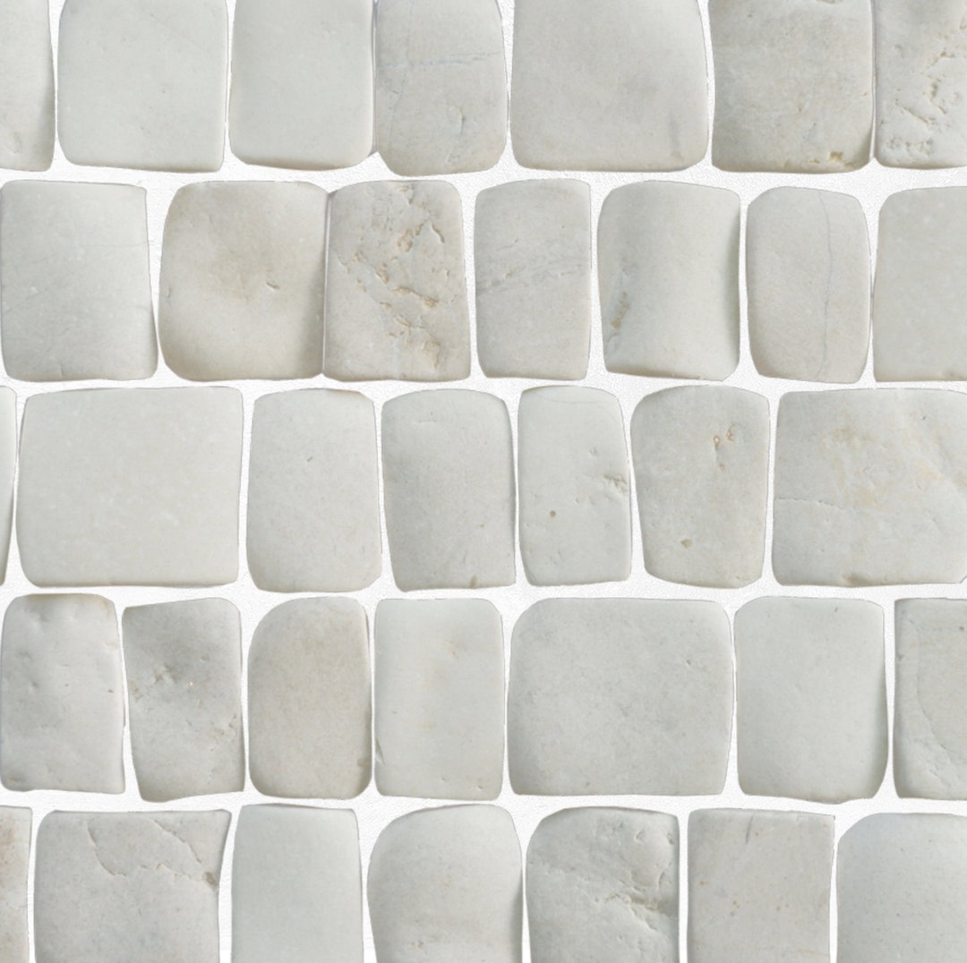 White Stones Mosaic Wall Tiles, Canine White Natural Stone Mosaic Wall ...