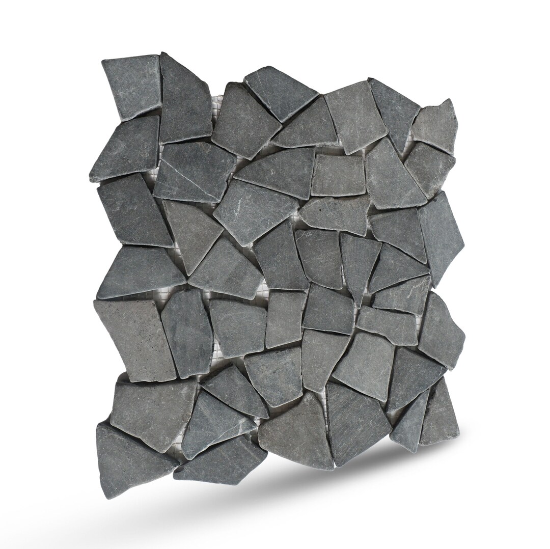 Grey Random Stone Marble Mosaic Wall and Floor Tile 11.4"x11.4" ( 5 ...