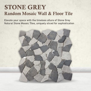 Stone Grey Marble Mosaic Tile, Random Pebble Design (11.4"x11.4") - Etsy