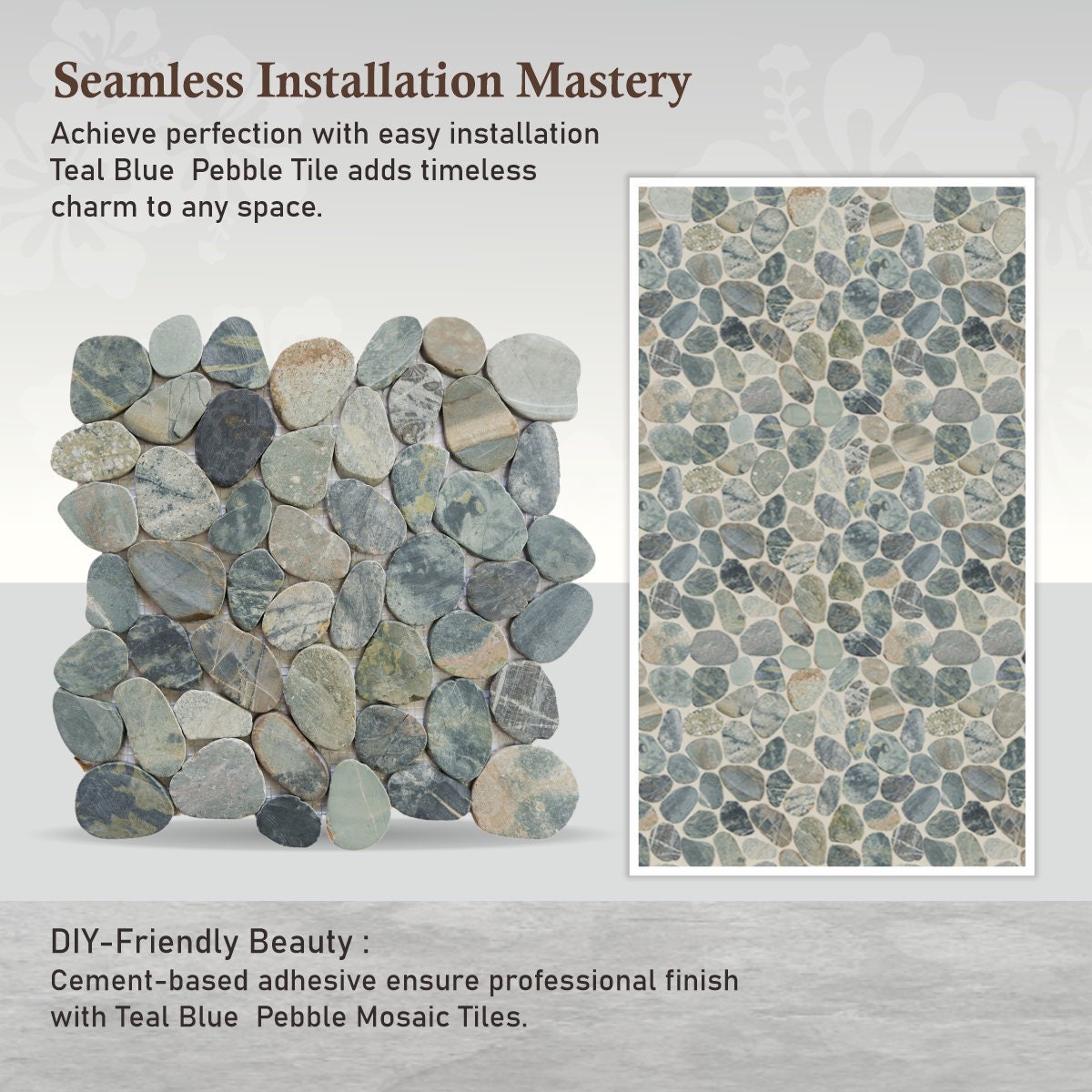 Blue Pebbles Mosaic Tiles, Blue Stone Mosaic Pebbles, Decorative Stones ...