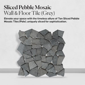 Grey Random Stone Marble Mosaic Wall and Floor Tile 11.4"x11.4" ( 5 ...