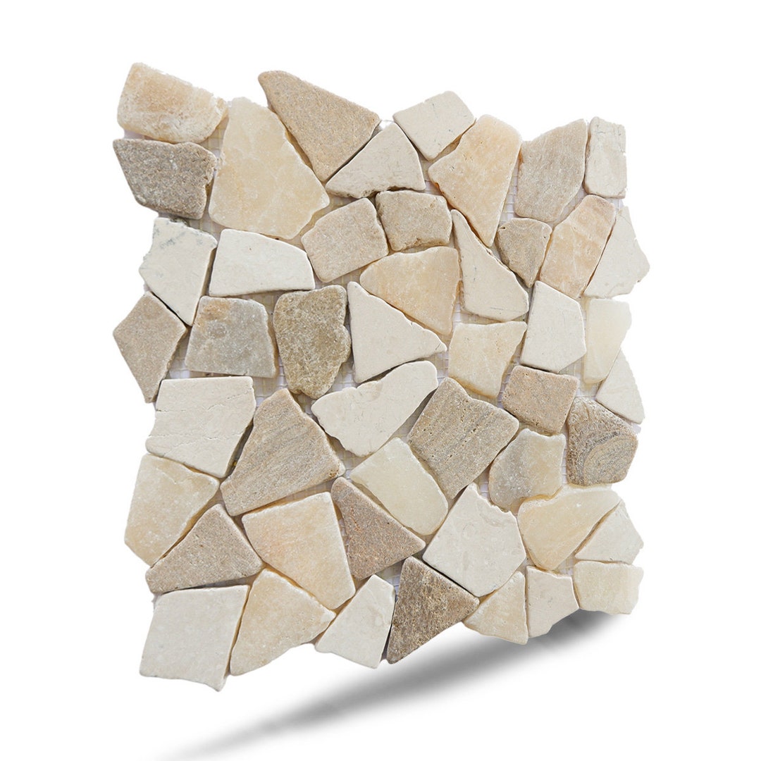 Sunset Random Stone Marble Mosaic Wall and Floor Tile 11.4"x11.4" ( 5 ...